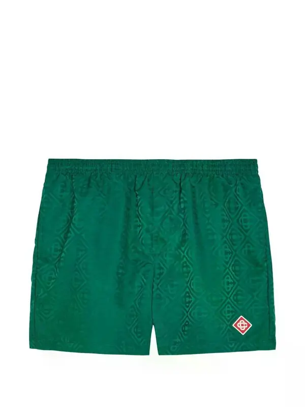 Casablanca Jacquard Badge Shorts - Green