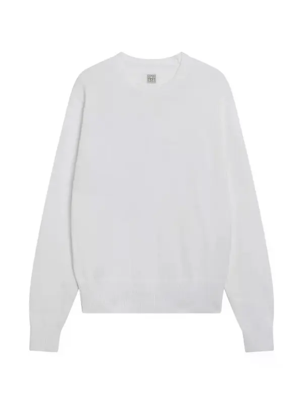TOTEME Crew Neck Cotton Sweater - White