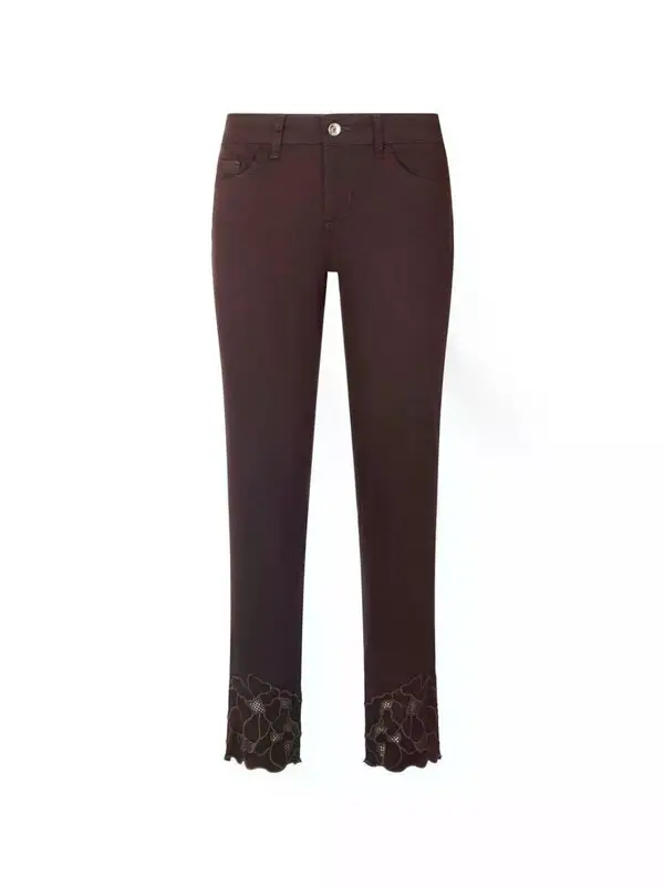 Liu Jo Floral-embroidered Trousers - Brown