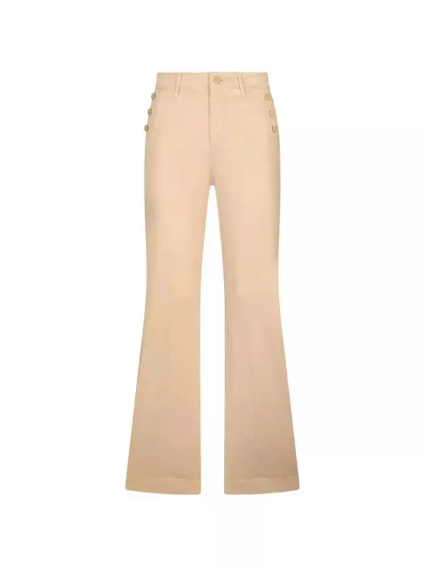 Liu Jo Logo Button Flared Jeans - Neutrals