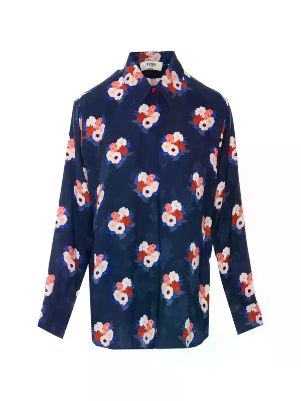 Fendi Floral-print Long-sleeve Shirt