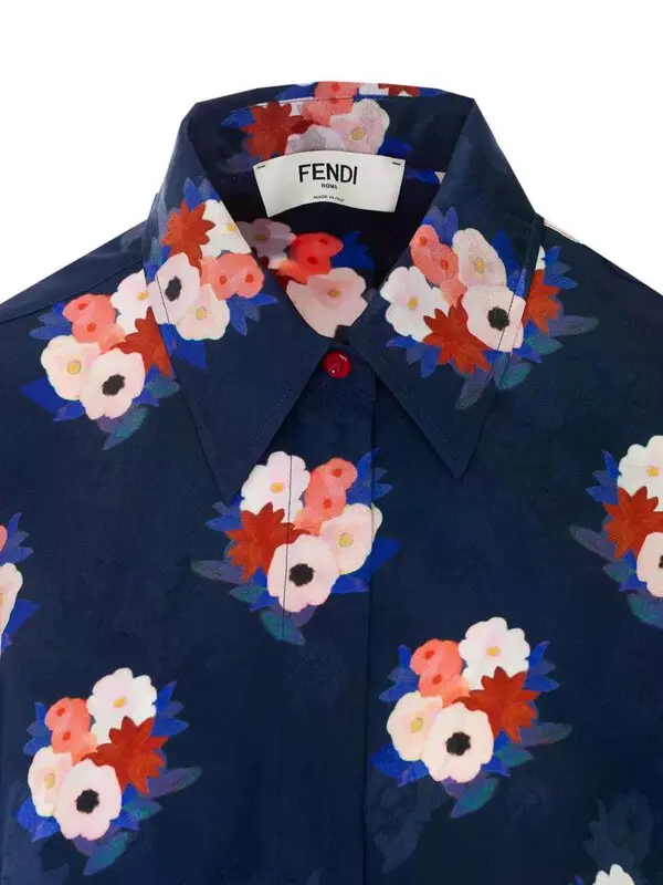 Fendi Floral-print Long-sleeve Shirt