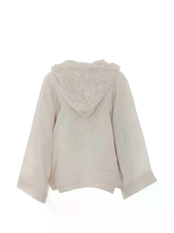 MAURIZIO PECORARO Floral-embroidered Asymmetric Jacket