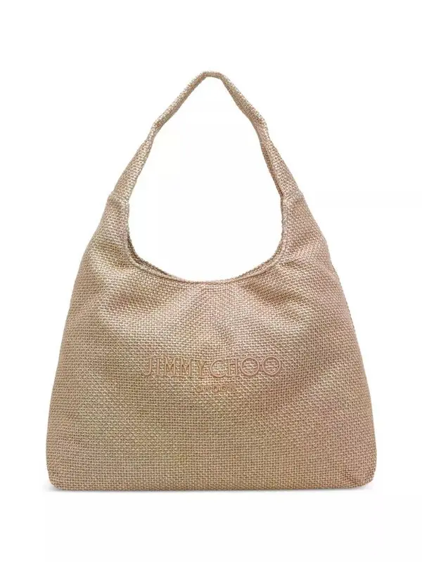 JIMMY CHOO Diamond Raffia Shoulder Bag - Neutrals