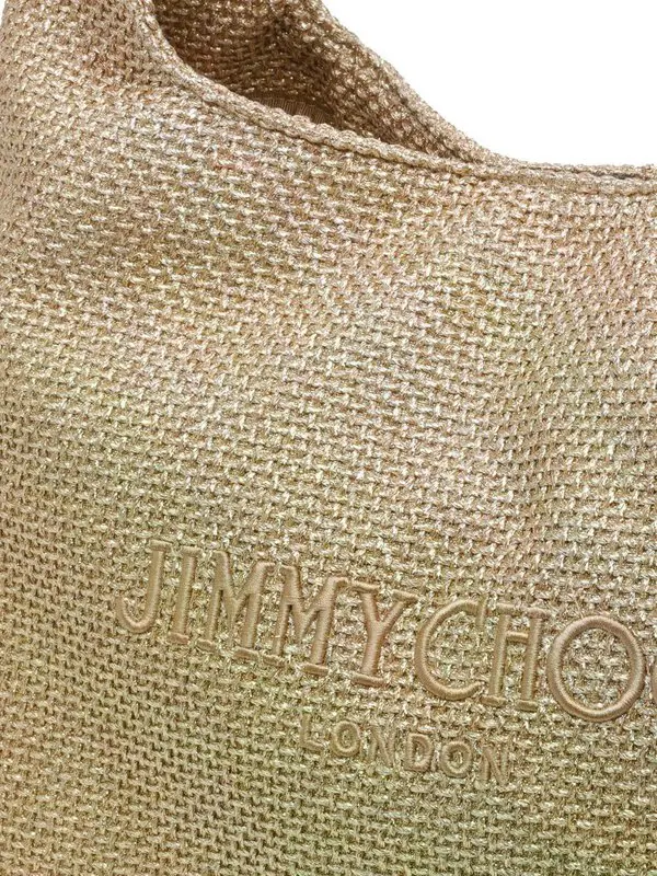 JIMMY CHOO Diamond Raffia Shoulder Bag - Neutrals