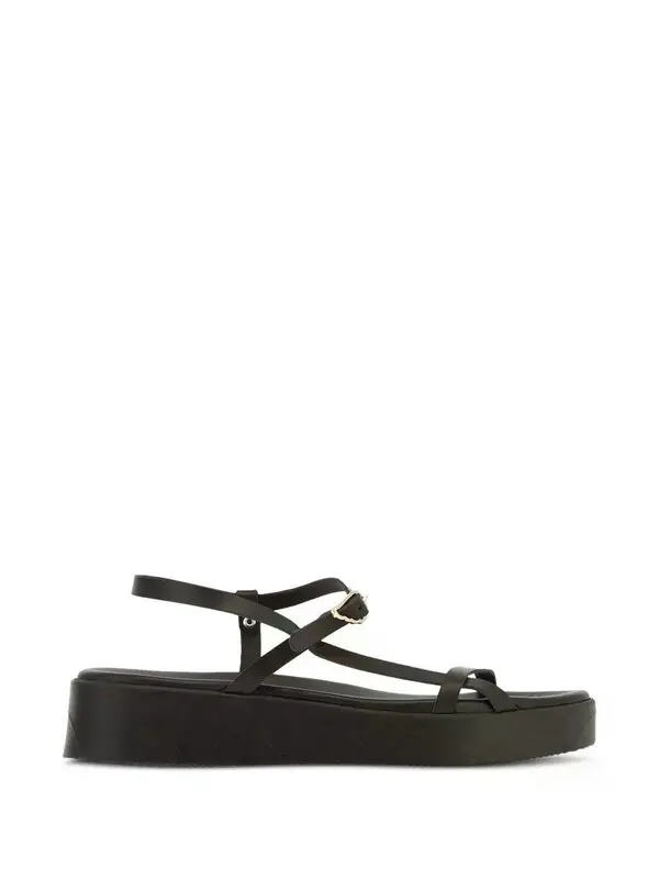 ANCIENT GREEK SANDALS Politia Leather Sandals - Black