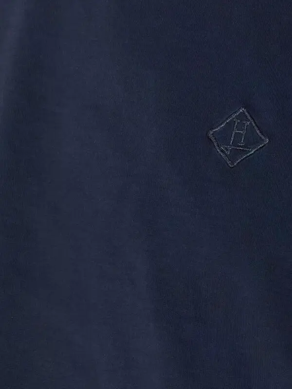 Herno Embroidered-logo Crew-neck T-shirt - Blue