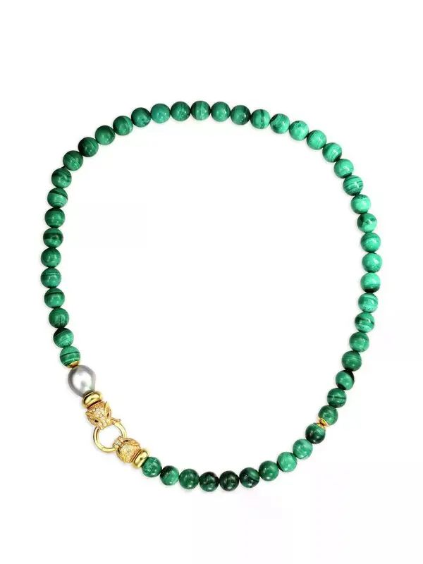 OBSIDIAN Malachite Beaded Necklace - Green