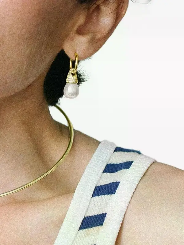 OBSIDIAN Pearl Embellished Earrings - Gold