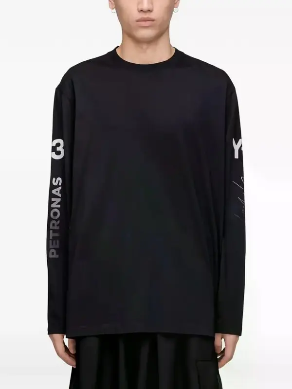 Y3 X Mercedes Chaos Logo Long-sleeves T-shirt - Black