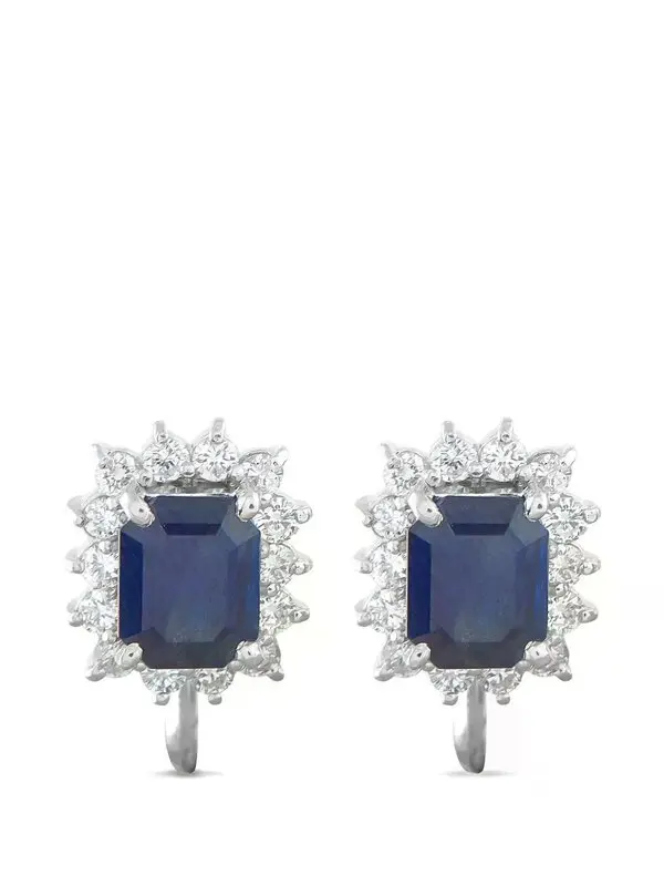 LB EXCLUSIVE Sapphire And Diamond Earrings - Silver