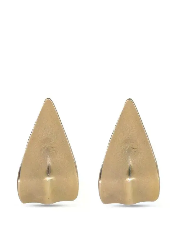 Vintage Clip-on Triangular Earrings - Gold