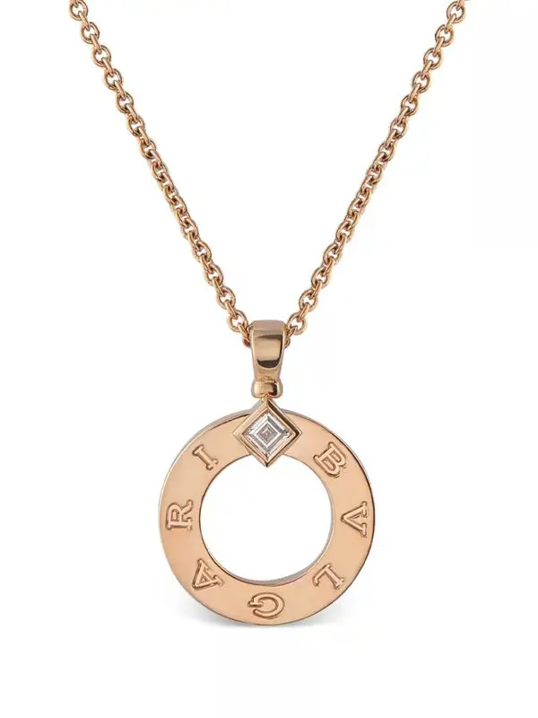 BVLGARI Diamond Pendant Necklace - Pink