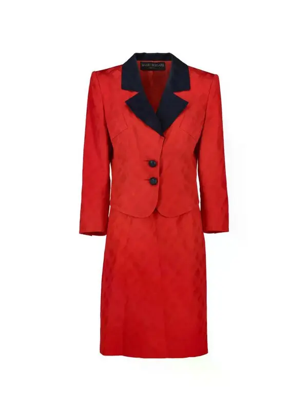 MARIO BORSATO VINTAGE 1980s Geometric-pattern Skirt Suit