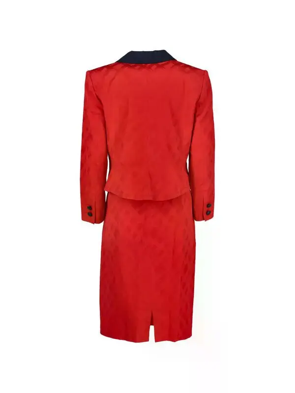 MARIO BORSATO VINTAGE 1980s Geometric-pattern Skirt Suit