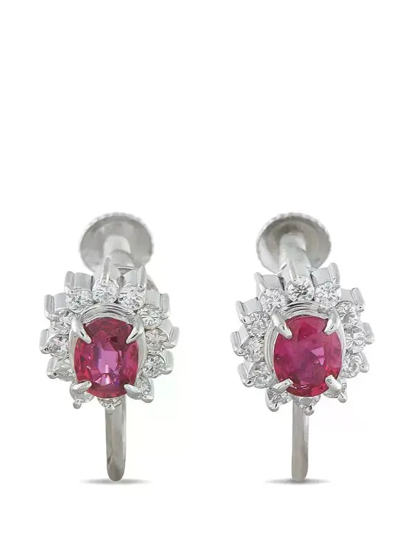 LB EXCLUSIVE Oval Ruby Earrings - Silver