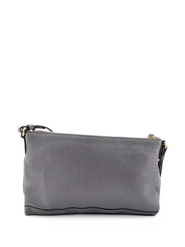 Prada Flat Zip Vitello Daino Mini Crossbody Bag - Grey