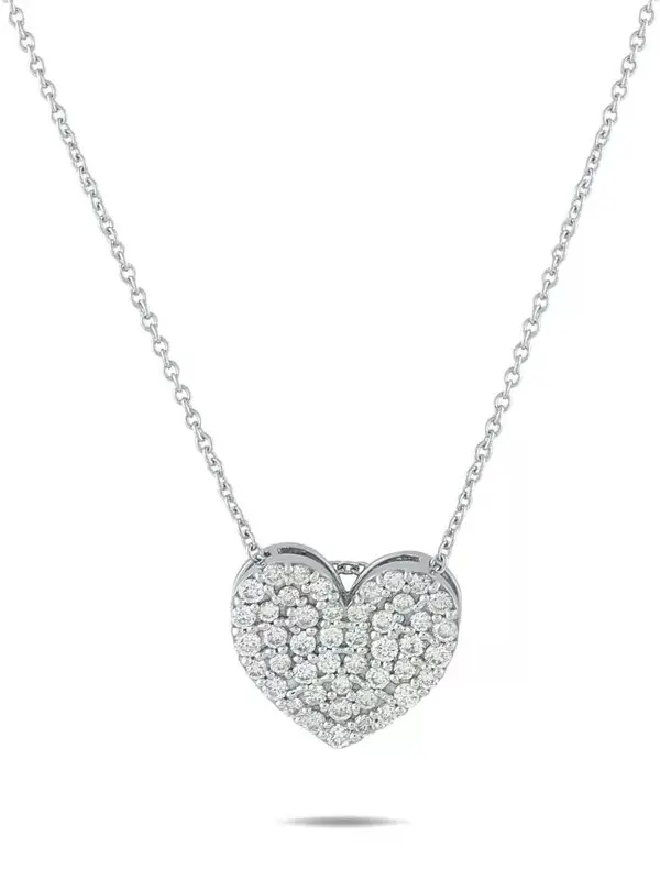 LB EXCLUSIVE Heart Diamond Pendant Necklace - Silver