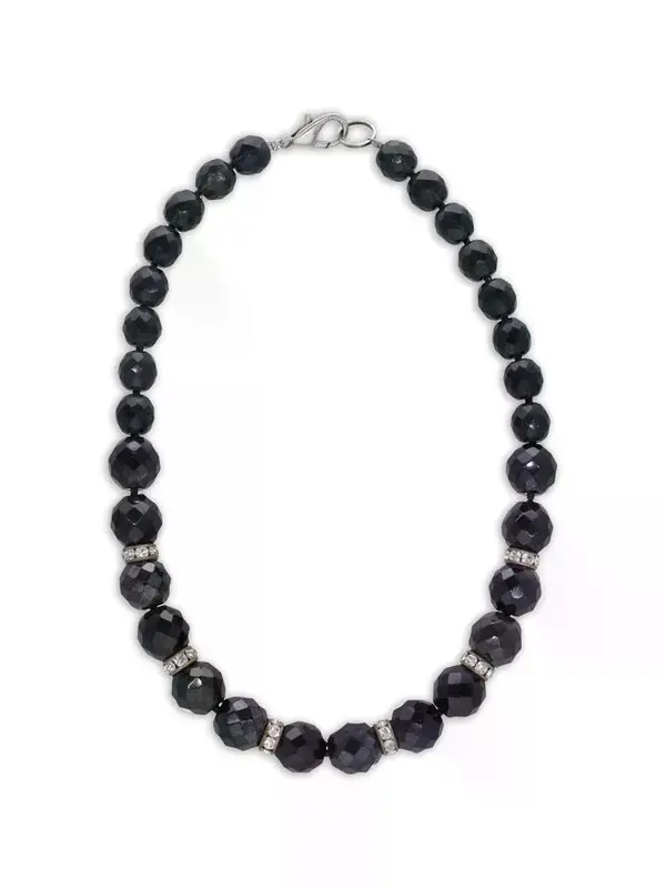 Vintage Beaded Necklace - Black