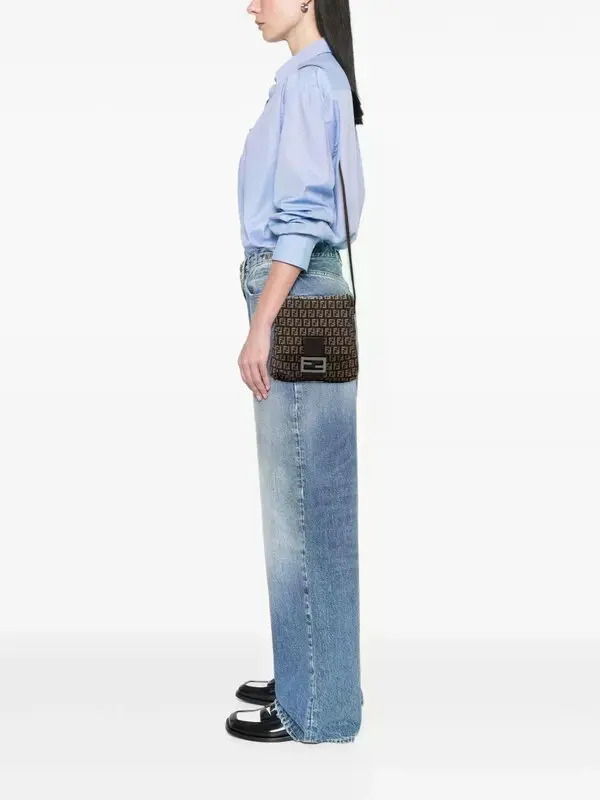 Fendi Zucchino Canvas Crossbody Bag - Brown