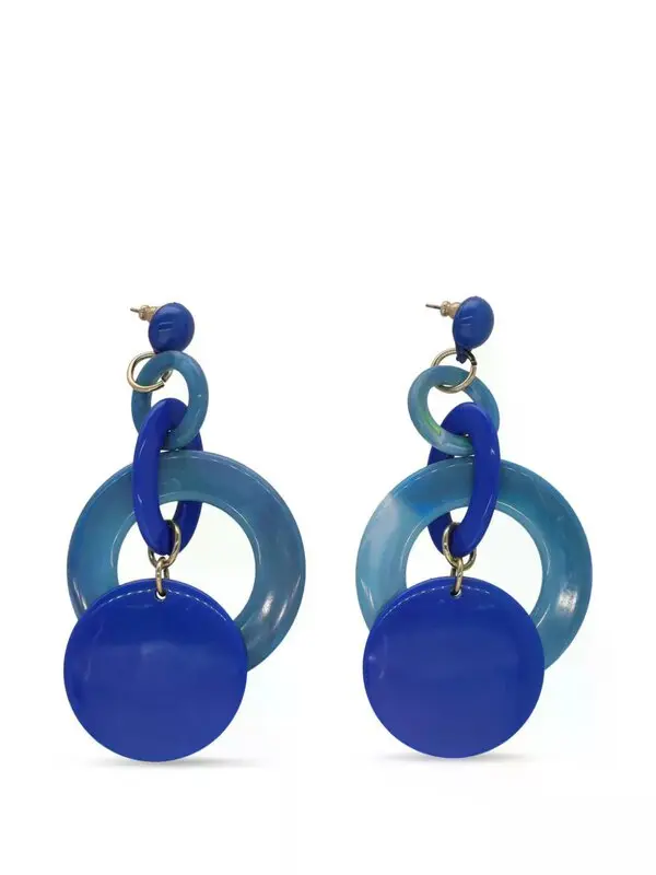 ENRICO COVERI VINTAGE Circle Drop Earrings - Blue