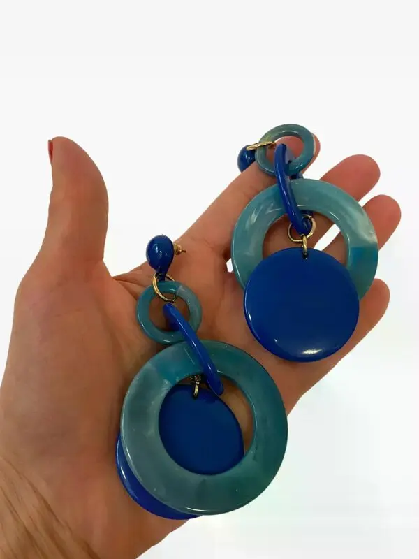 ENRICO COVERI VINTAGE Circle Drop Earrings