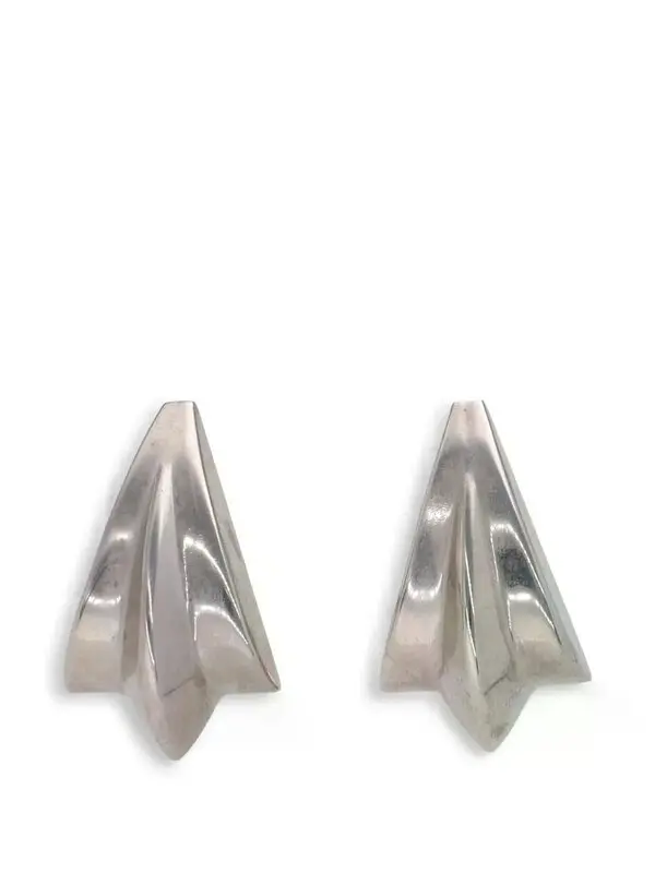 Vintage Triangle Clip-on Earrings - Silver