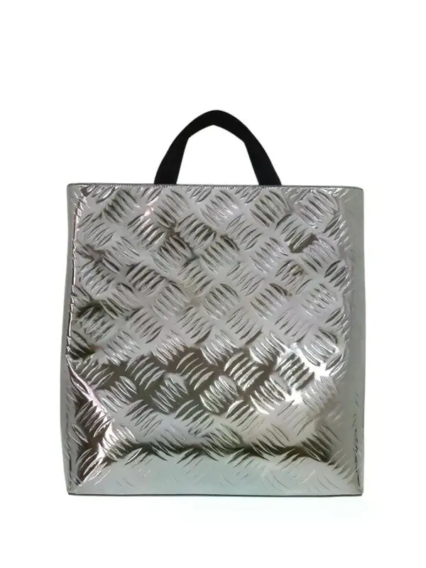 Prada Metallic Spazzolato Embossed Leather Tote Bag