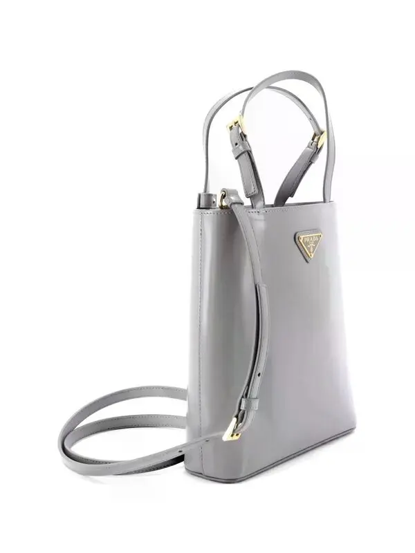 Prada Logo Convertible Brushed Leather Tote Bag
