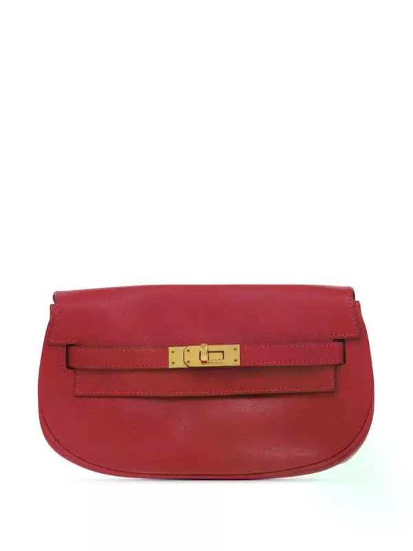 Hermès 1991 Courchevel Kelly Belt Bag - Red