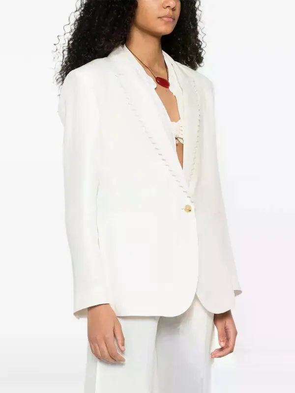 FORTE_FORTE Notched-lapel Single-button Jacket - White