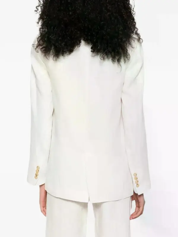 FORTE_FORTE Notched-lapel Single-button Jacket - White
