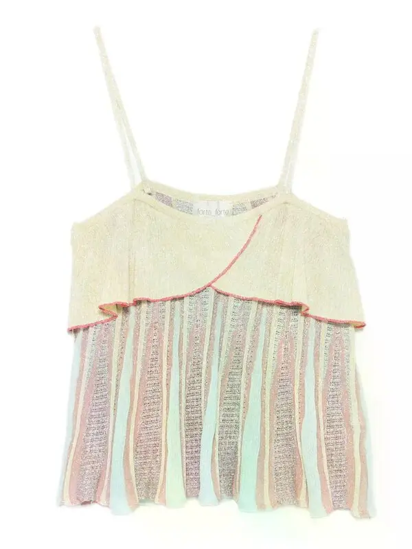 FORTE_FORTE Striped Ruffled Top