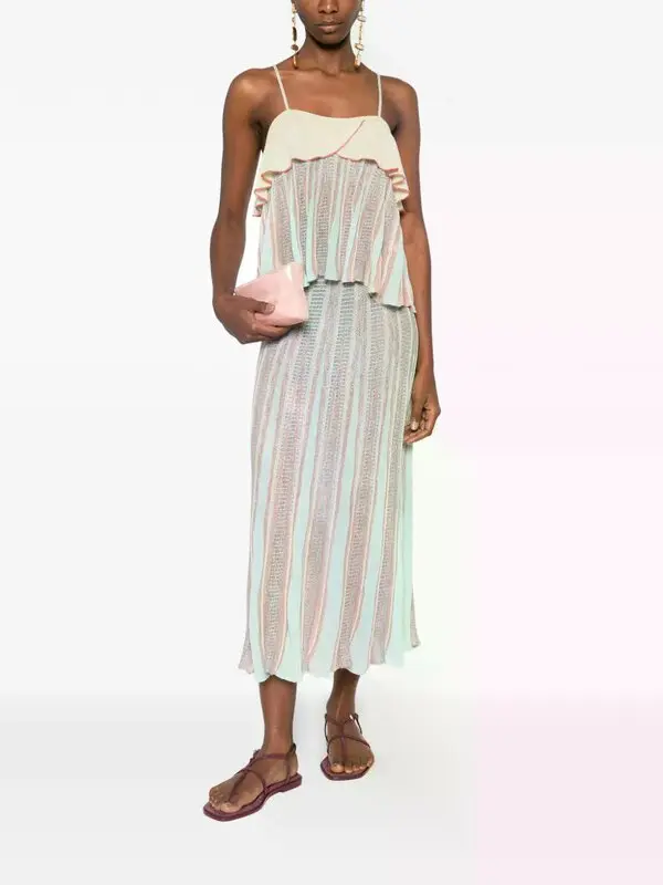 FORTE_FORTE Striped Ruffled Top