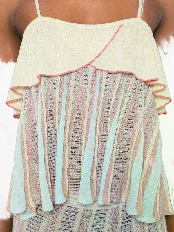 FORTE_FORTE Striped Ruffled Top