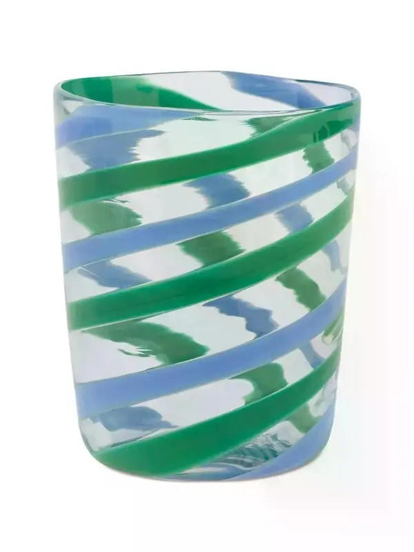 LISA CORTI Striped Pervinch Glass - White