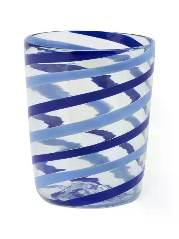LISA CORTI Striped Pervinch Glass - White