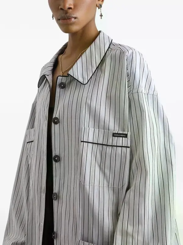 Dolce & Gabbana Striped Poplin Shirt - White