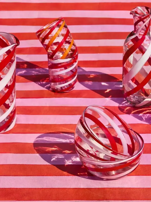 LISA CORTI Striped Pervinch Glass