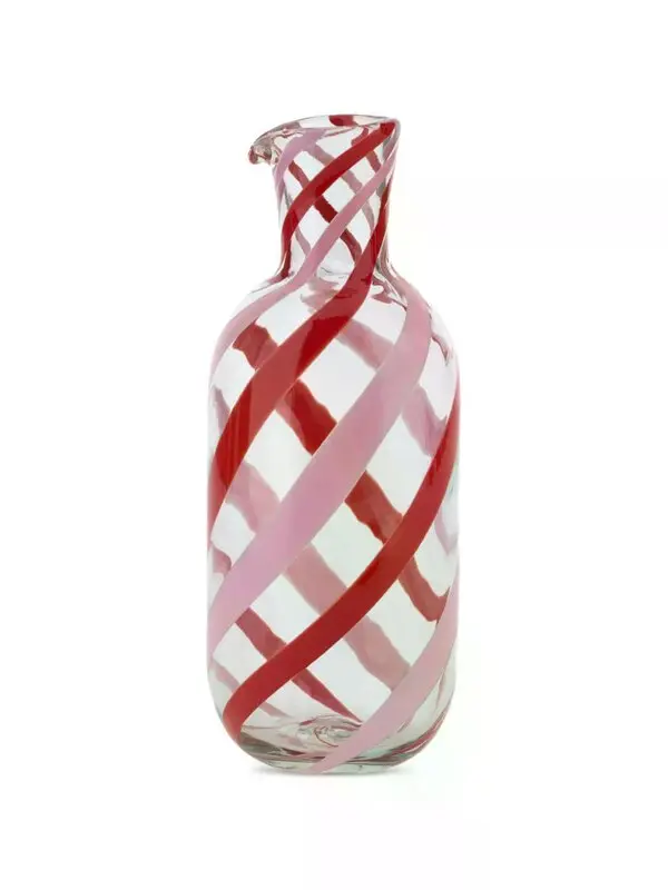 LISA CORTI Pervinch Striped Glass Bottle - White