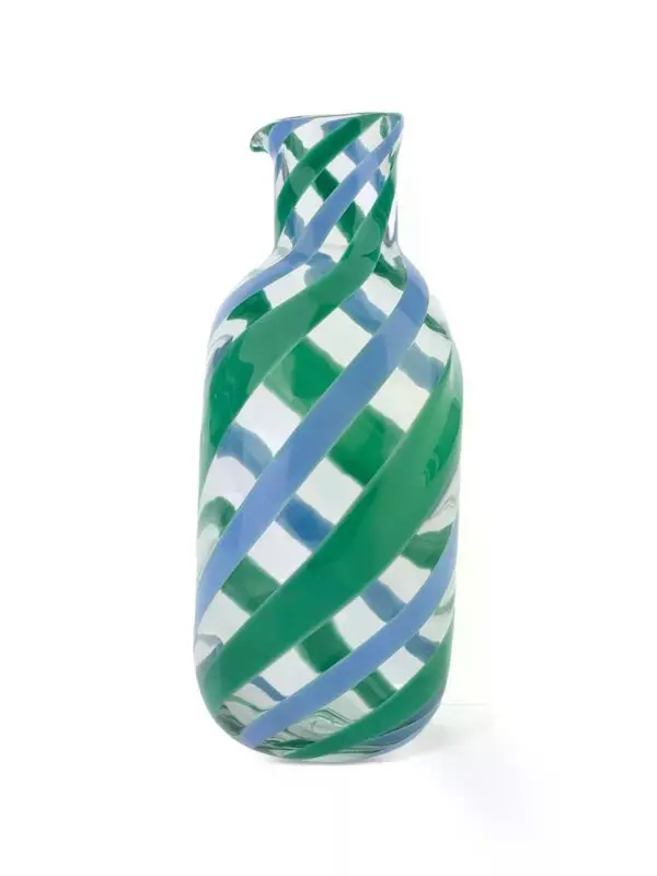 LISA CORTI Light Blue Green Glass Bottle - White