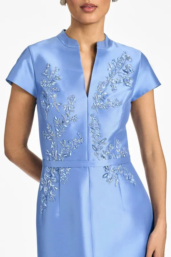 Sachin & Babi Embellished Mikado A-line Gown - Opal