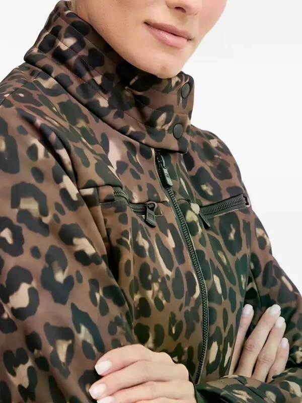 EA7 Leopard-print Belted Ski Suit