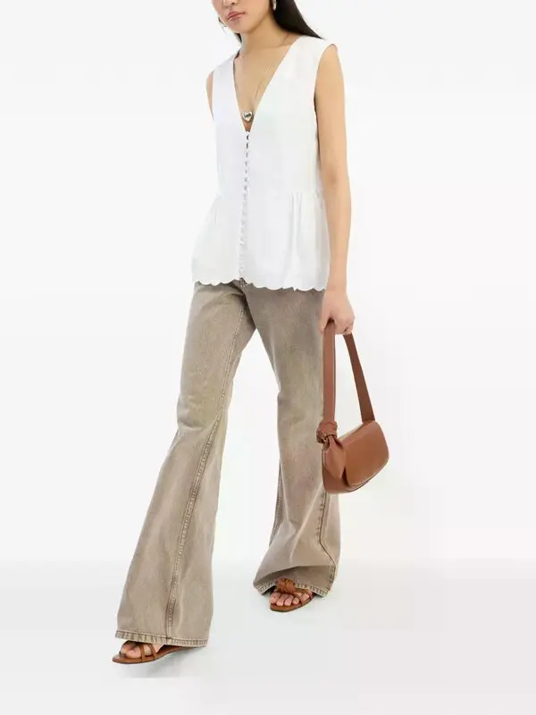 ROTATE BY BIRGER CHRISTENSEN High-waisted Flared Leg Jeans - Grey
