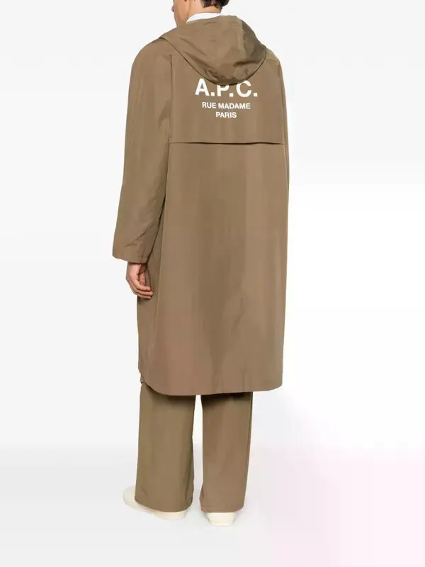 A.p.c. Hooded Button Coat - Neutrals