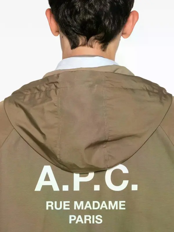 A.p.c. Hooded Button Coat - Neutrals