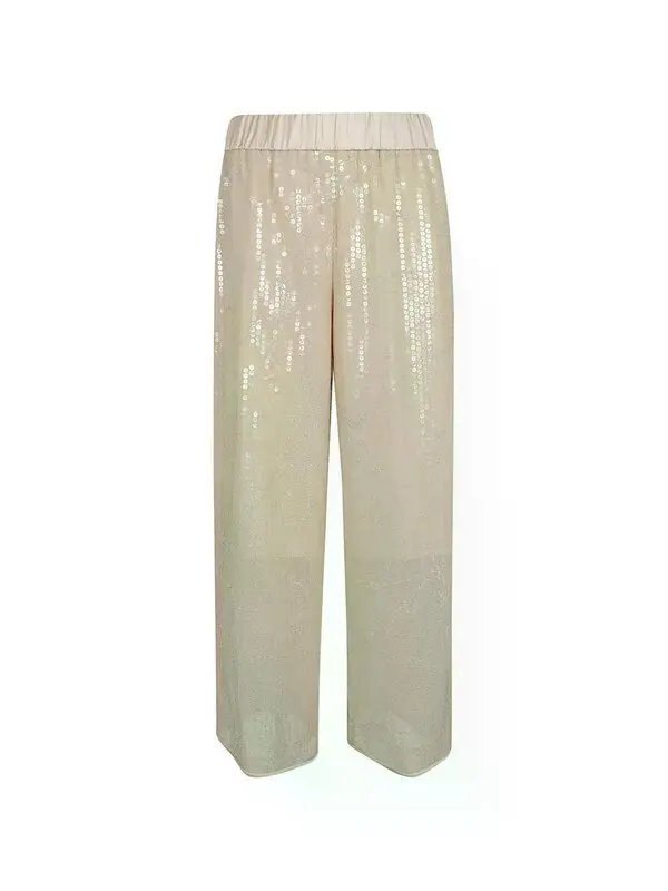 Peserico Sequin-embellished Trousers - Neutrals