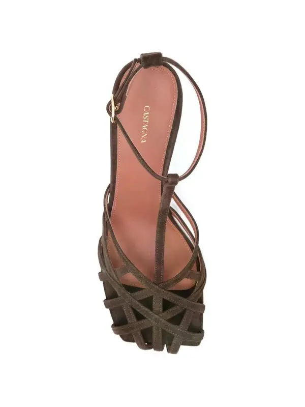 CASTAGNA Suede Heeled Sandals - Brown