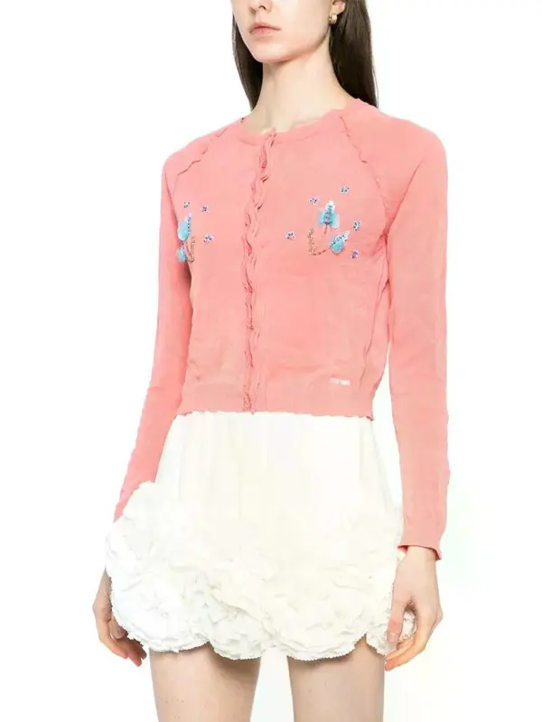 SHUSHU/TONG Floral-embellished Cardigan