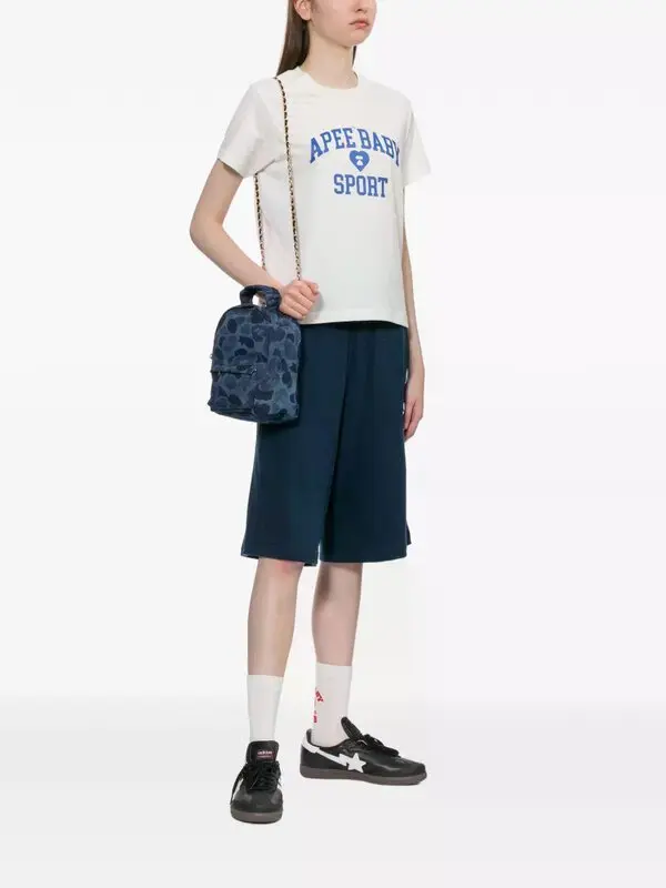 AAPE BY *A BATHING APE Logo-patched Knee-length Shorts - Blue
